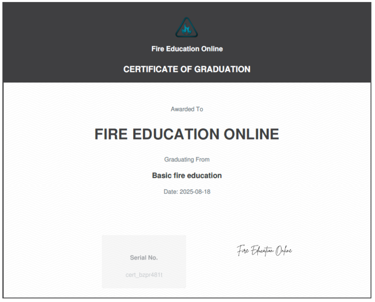 Online Fire Safety Training with Certificate free